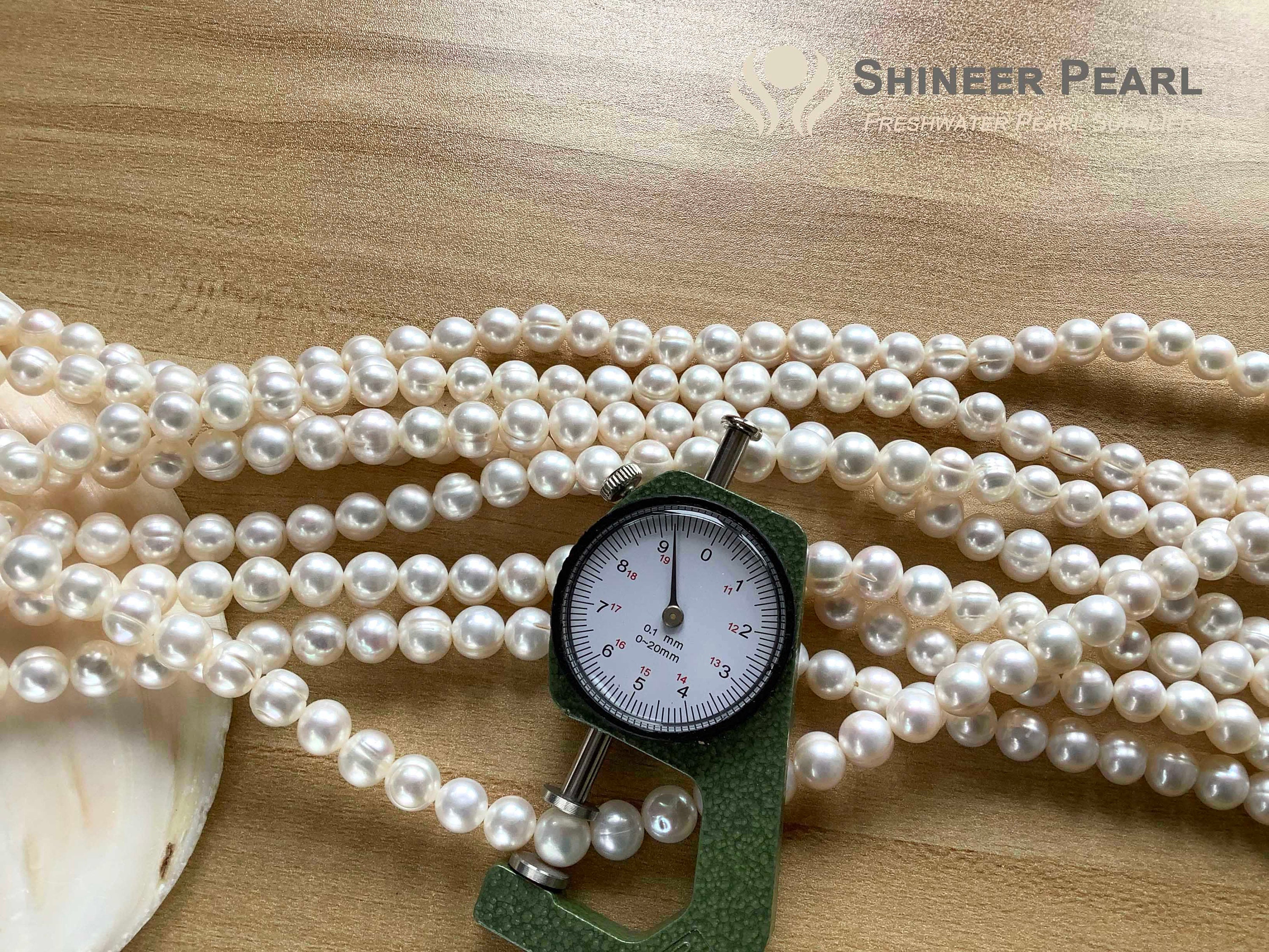 Aa9-10mm Ringed Pearls, Near Round, Potato Pearls, Natural White, DIY ...