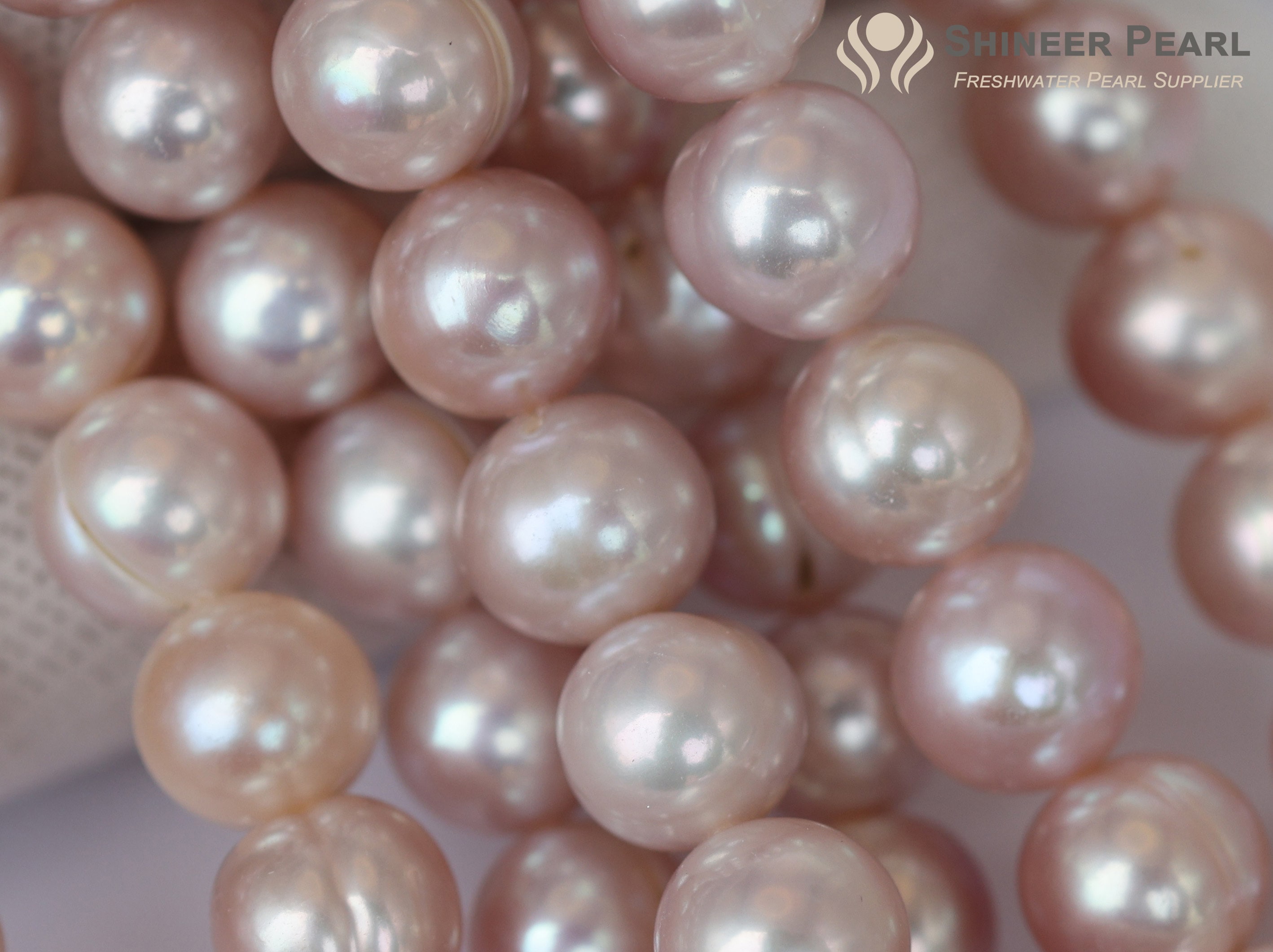Aa9-10mm Ringed Pearls Near Round Potato Pearls, Natural Light Purple ...