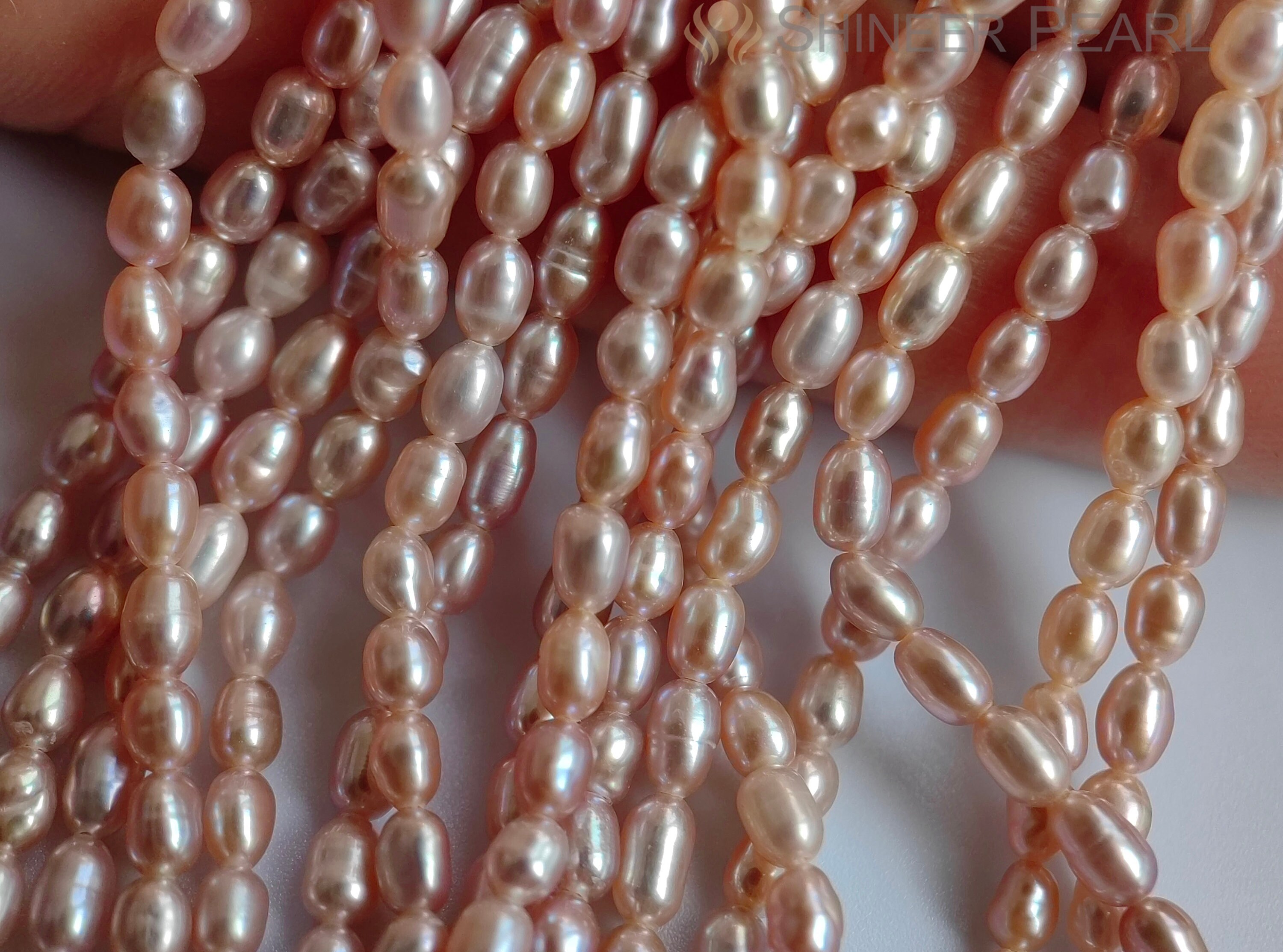 Seed Pearl 2.5-3mm, Freshwater Rice Pearl Strands, Tiny Pearls, Genuine ...