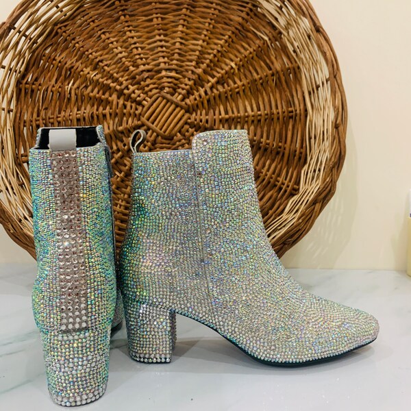 Rhinestone Boots - Etsy