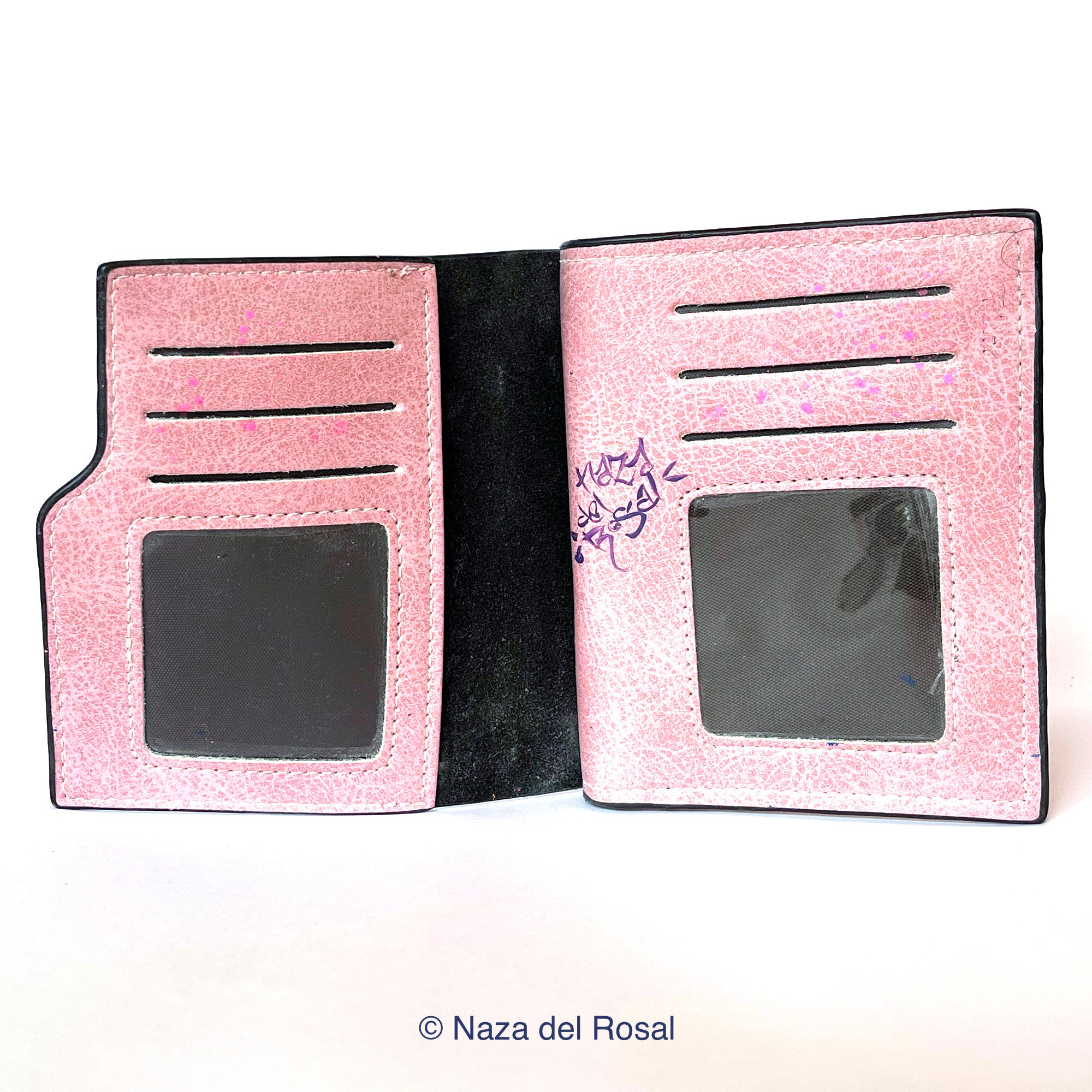 Pink Hand Painted Leatherette Wallet | Surreal Painting | Animal ...