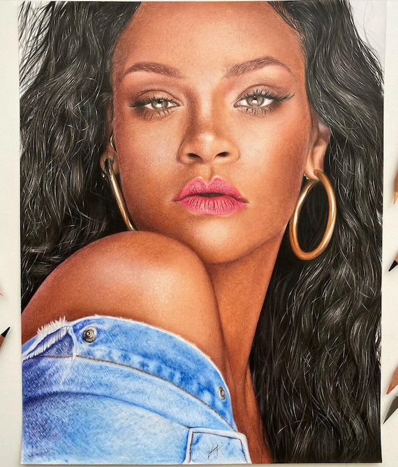 Portrait Drawing Of Rihanna