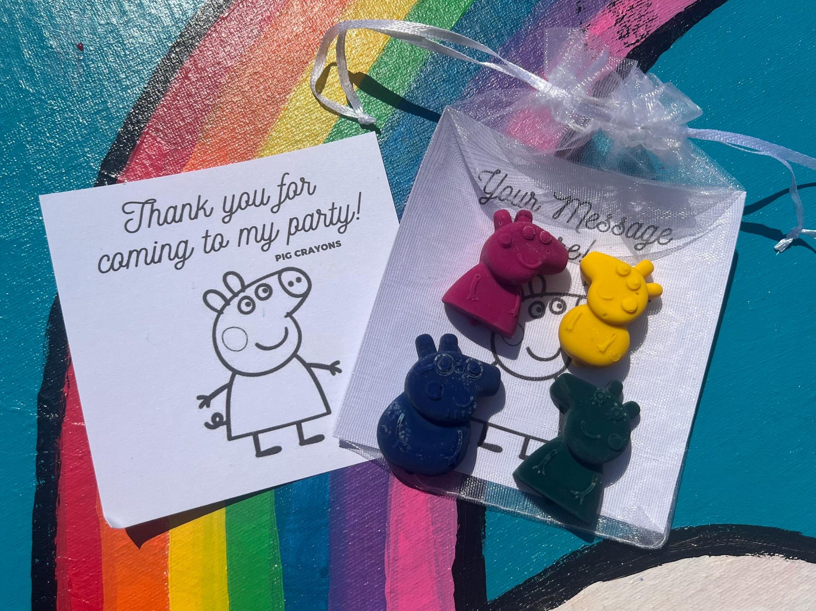 Handmade Pig Party Favours Crayons, Family Pig Party Fillers, Birthday ...