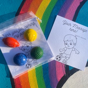 Sport Themed Party Favours Crayons for Boys, Football Party Bag Fillers ...