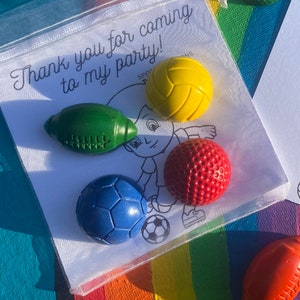 Sport Themed Party Favours Crayons for Boys, Football Party Bag Fillers ...