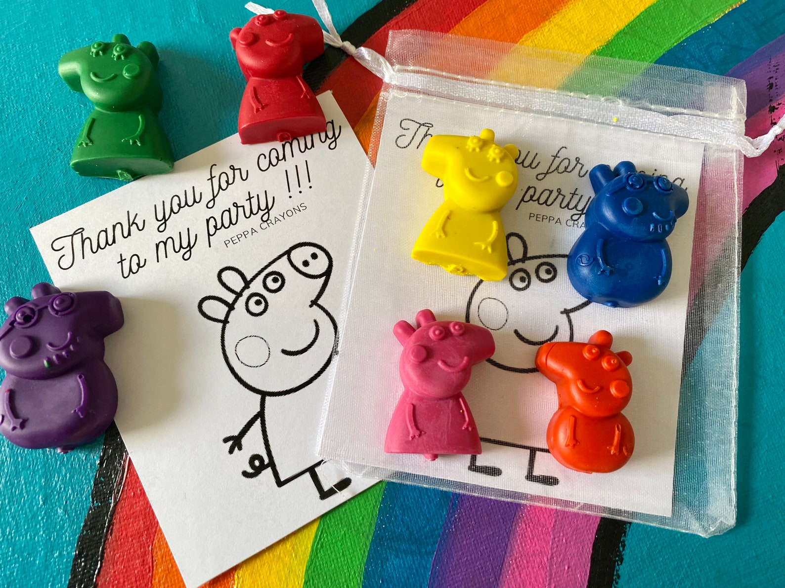 Handmade Pig Party Favours Crayons Family Pig Party Fillers | Etsy