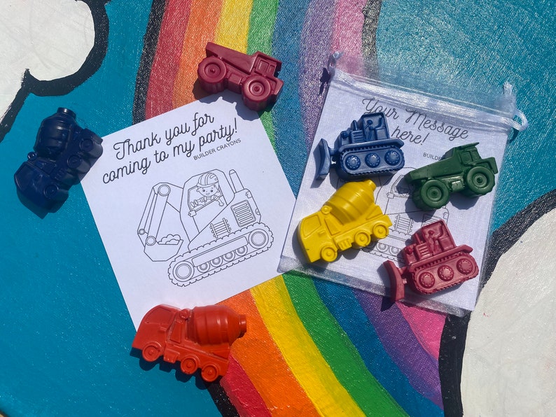 Construction Party Bags, Digger Crayons Party Favours, Builder Party ...