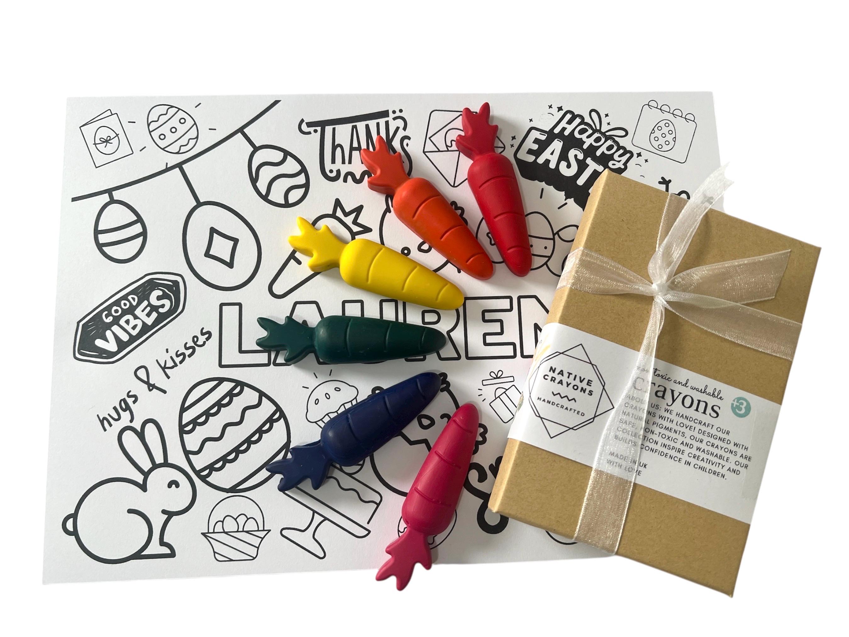 Easter Gift for Kids Crayon Set With Personalised Colouring Sheet ...