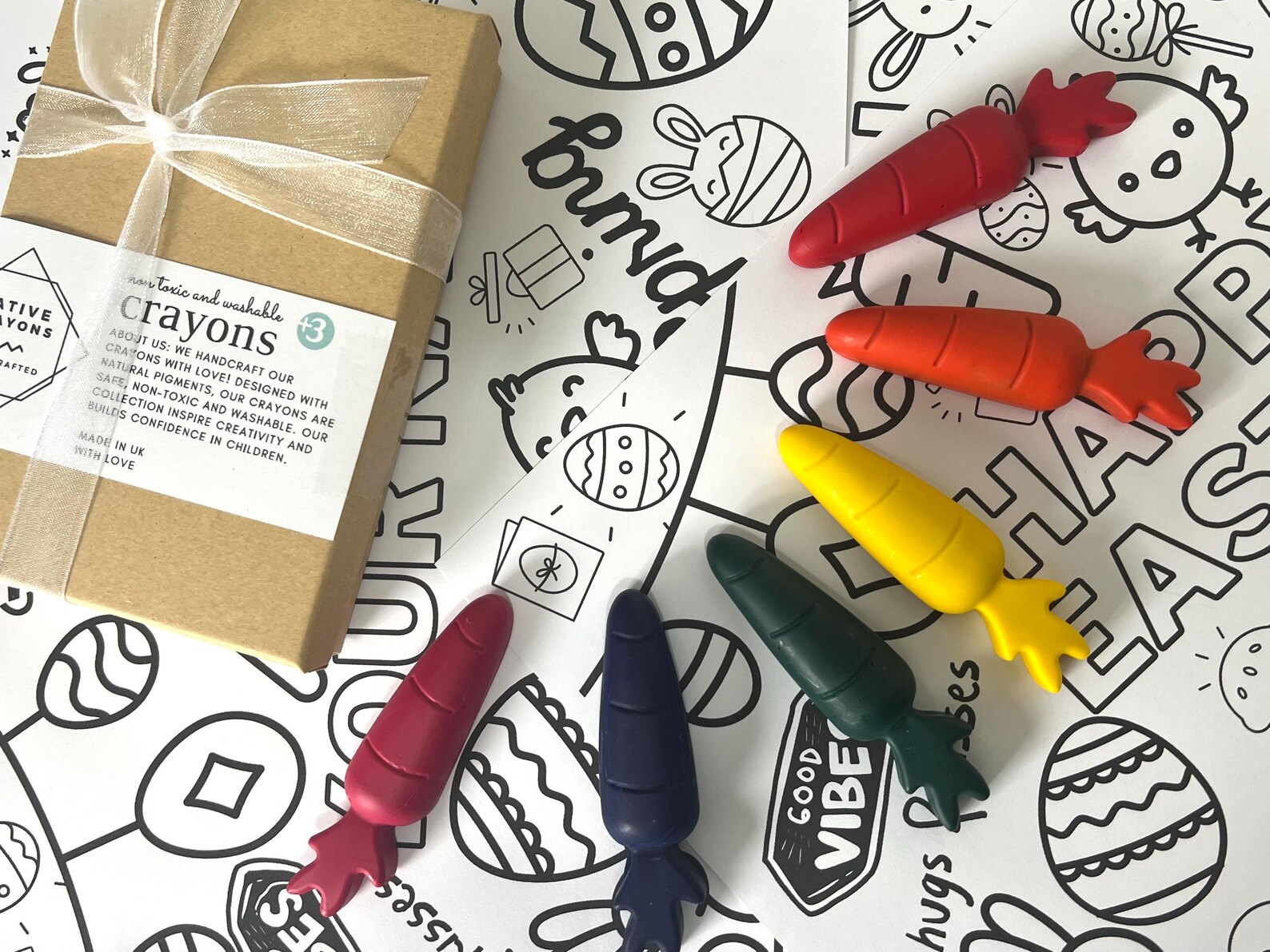 Easter Gift for Kids Crayon Set With Personalised Colouring Sheet ...