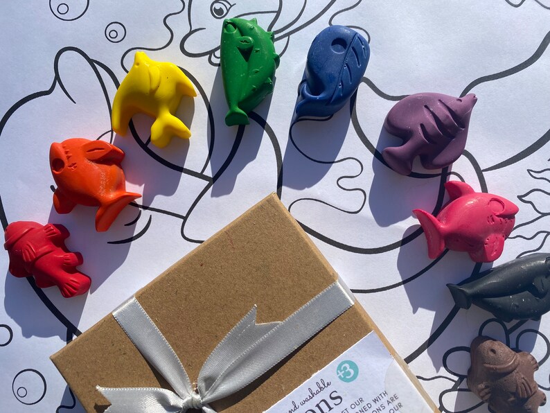 Sea Animal Crayons With Coloring Mat: Under the Sea Party Favors - Etsy