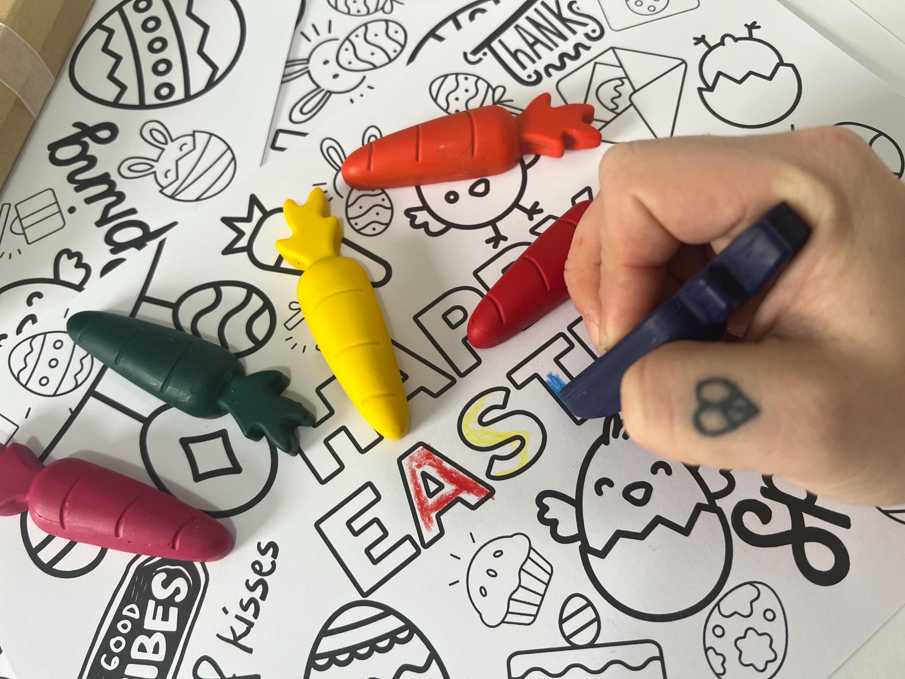 Easter Gift for Kids Crayon Set With Personalised Colouring Sheet ...