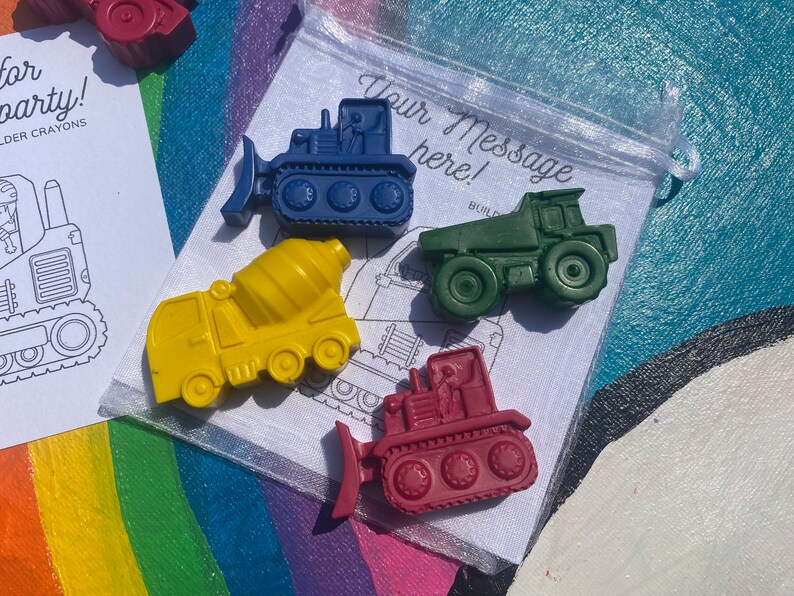 Construction Party Bags, Digger Crayons Party Favours, Builder Party ...