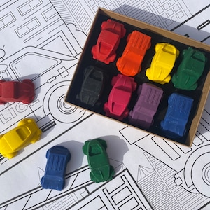 Car Crayon Set With Large Colouring Mat, Boys Birthdays, Easter ...
