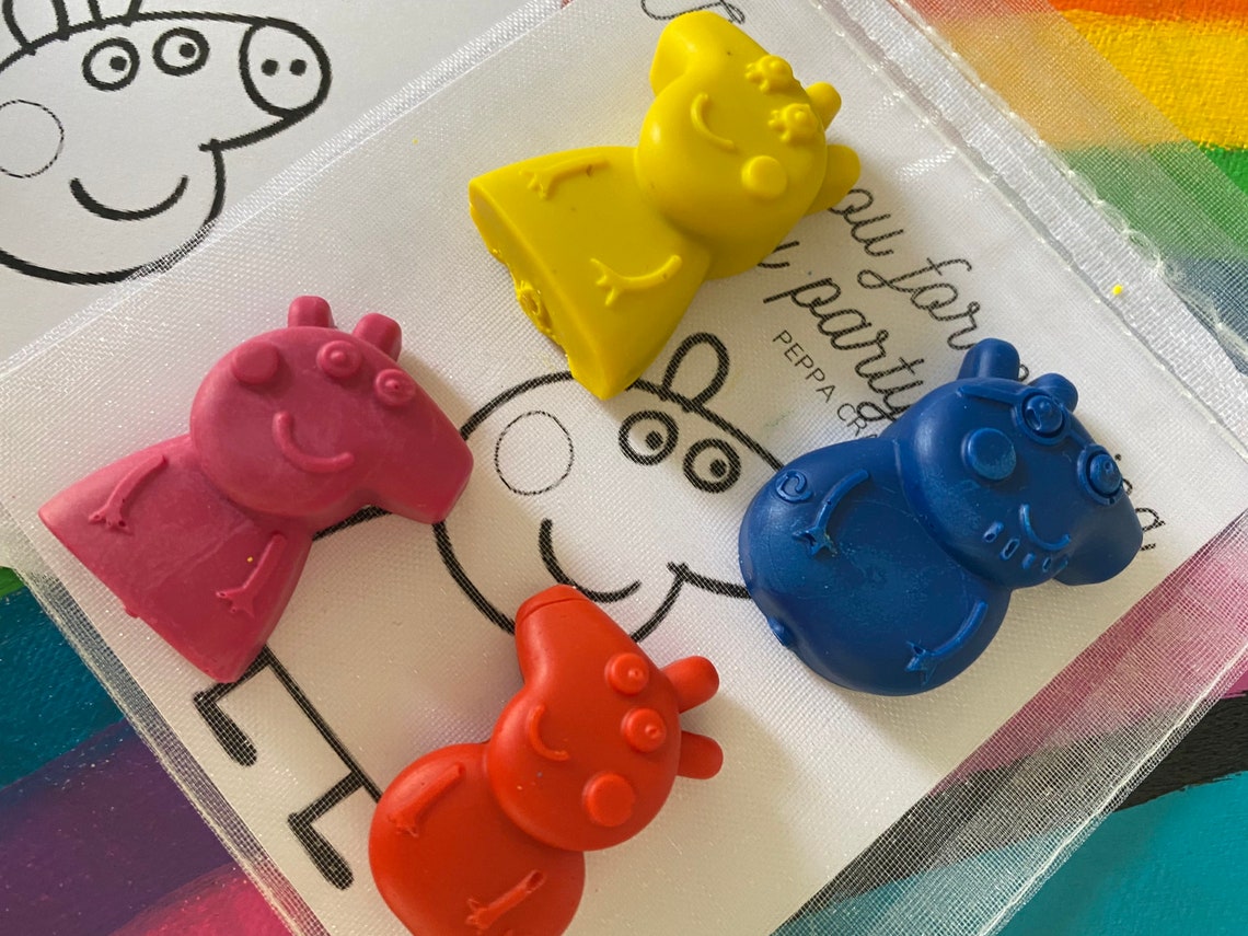 Handmade Pig Party Favours Crayons Family Pig Party Fillers | Etsy
