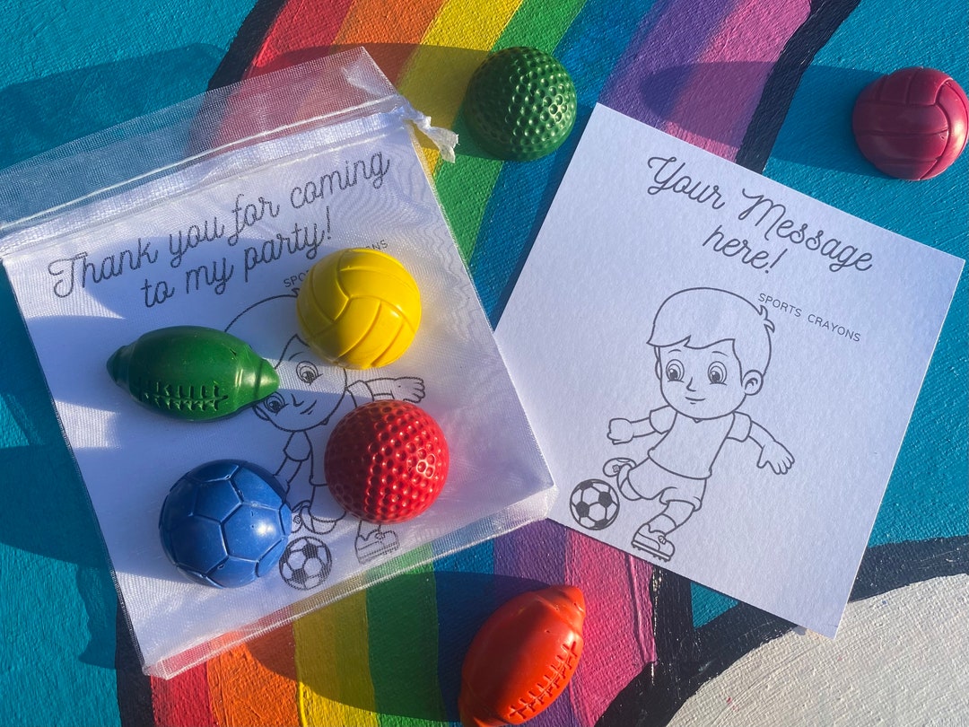 Sport Themed Party Favours Crayons for Boys, Football Party Bag Fillers ...