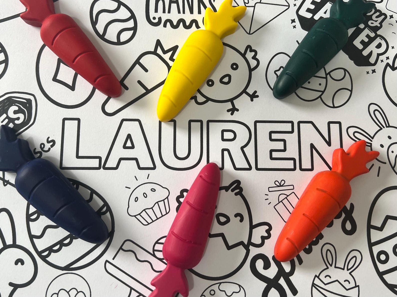Easter Gift for Kids Crayon Set With Personalised Colouring Sheet ...