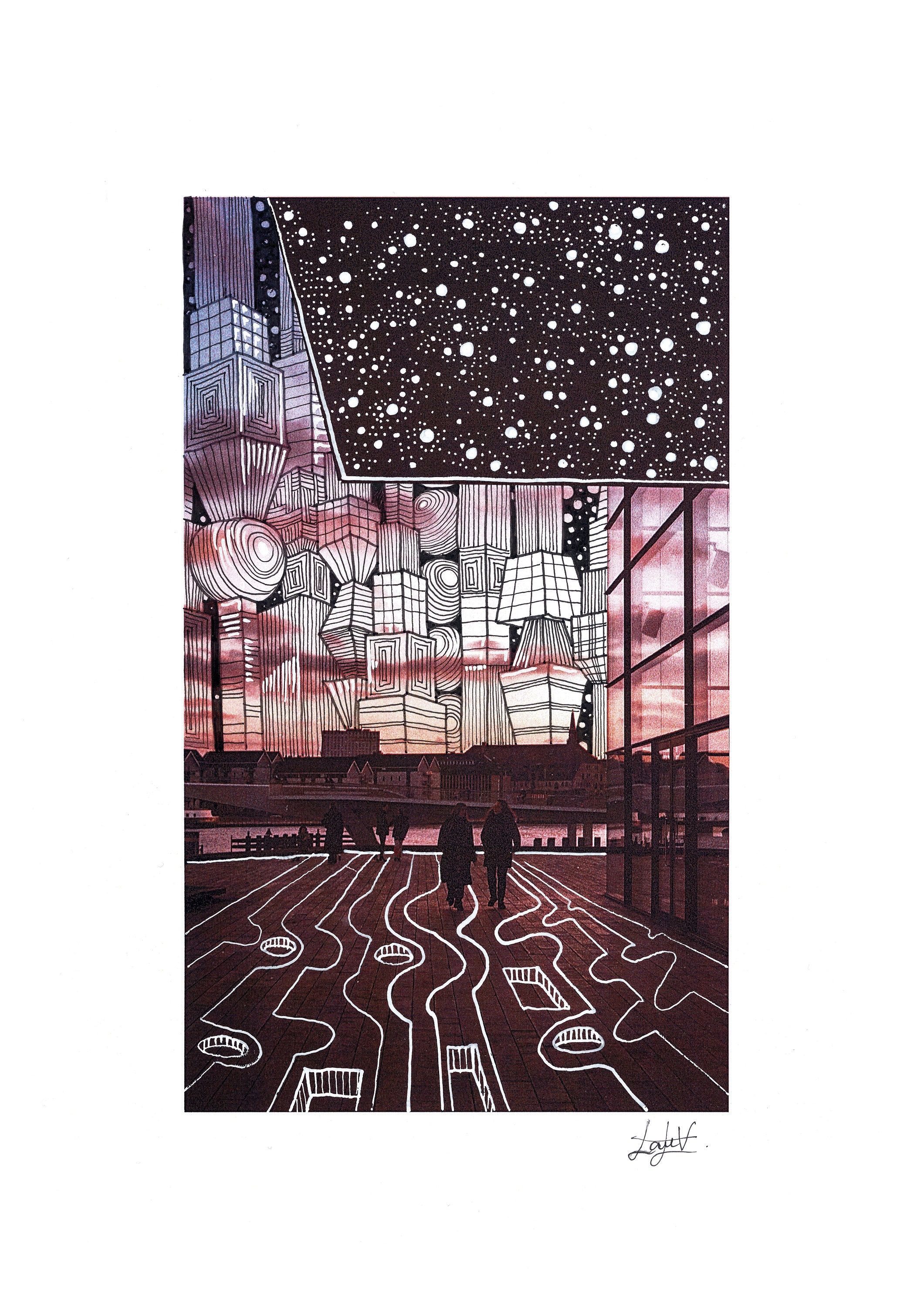 Original Artwork on Analog Photography 35mm Print, Imaginary Landscape ...