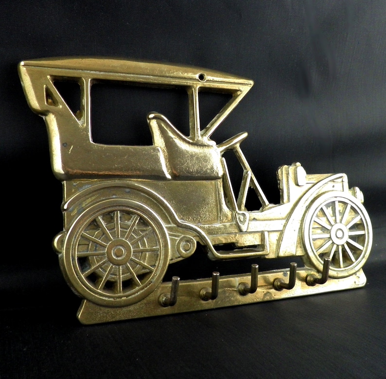 1950s Brass Vintage Car Key Holder With 5 Key Hooks Length 19 | Etsy