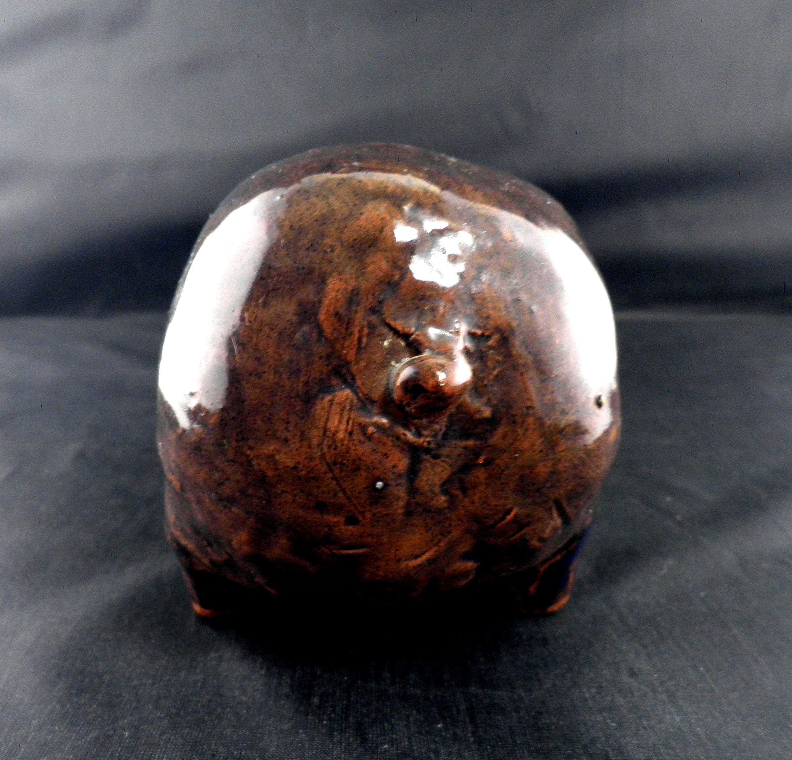 1960s Dark Brown Hand Glazed Studio Art Ceramic Porky Pig Money Box ...