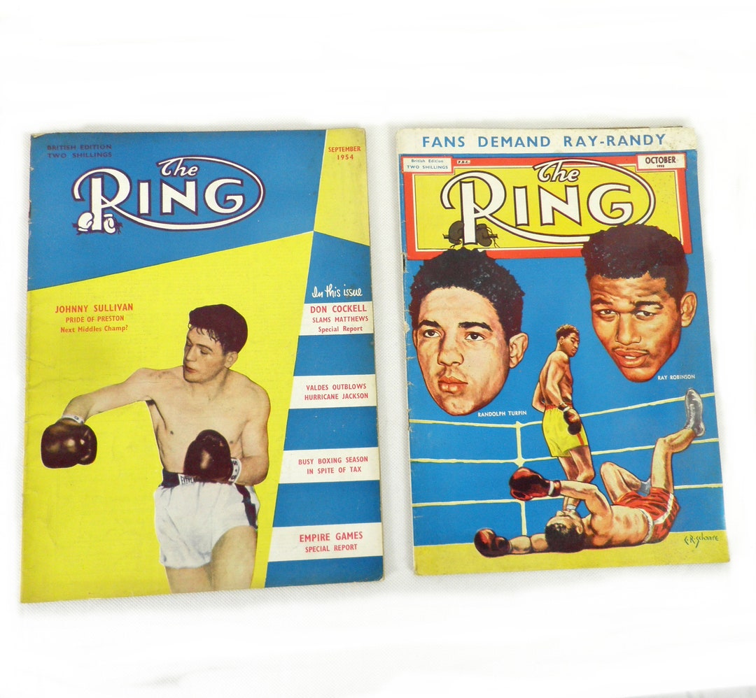 1950s 2 Copies of the Ring 1952 / 1954 Size 20 X 28.5 Cm Sport Boxing Pugilism Boxer Magazine ...