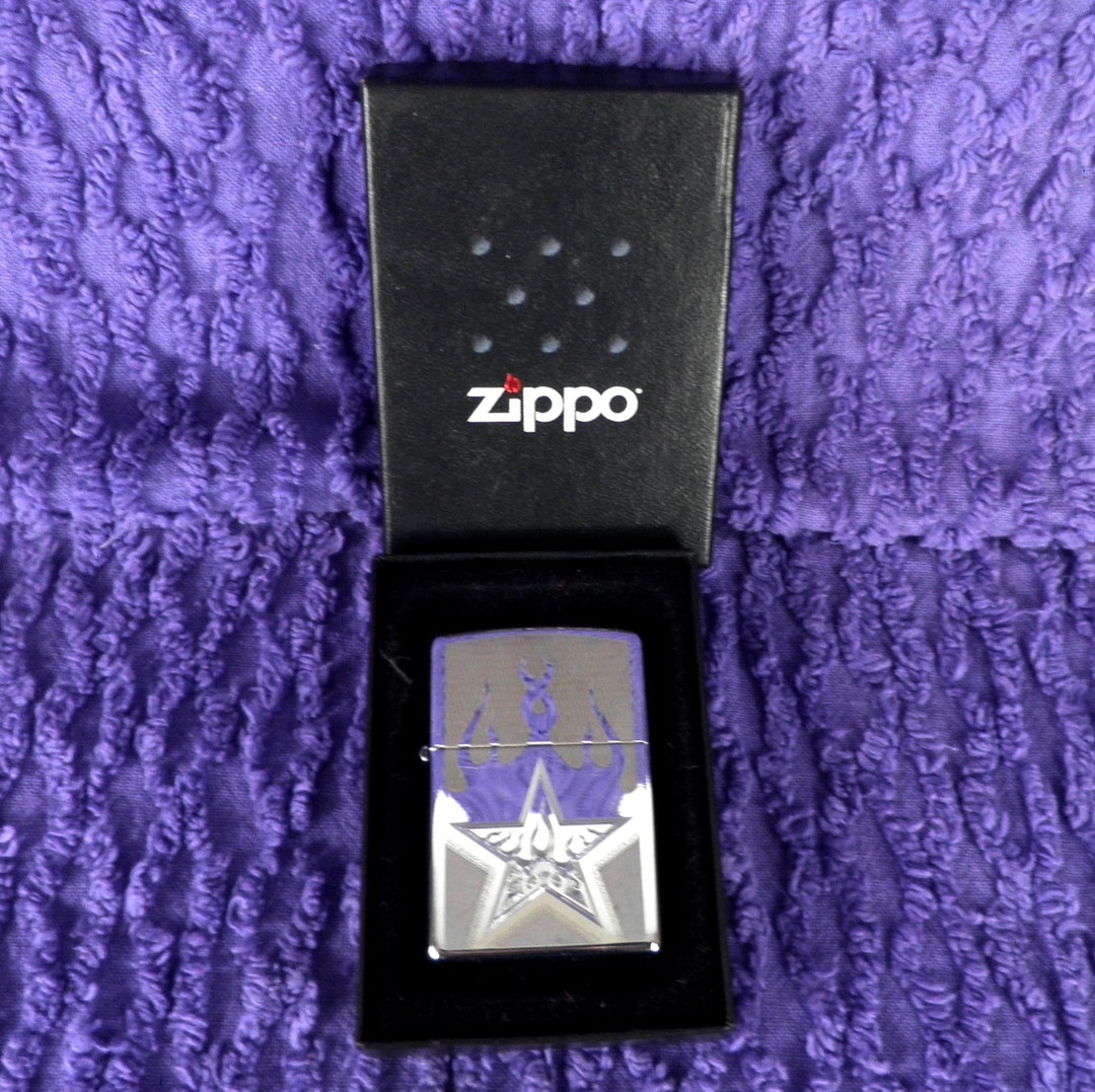 1990s High Polish Chrome Fire Star Windproof Lighter 21191 in Box by ...
