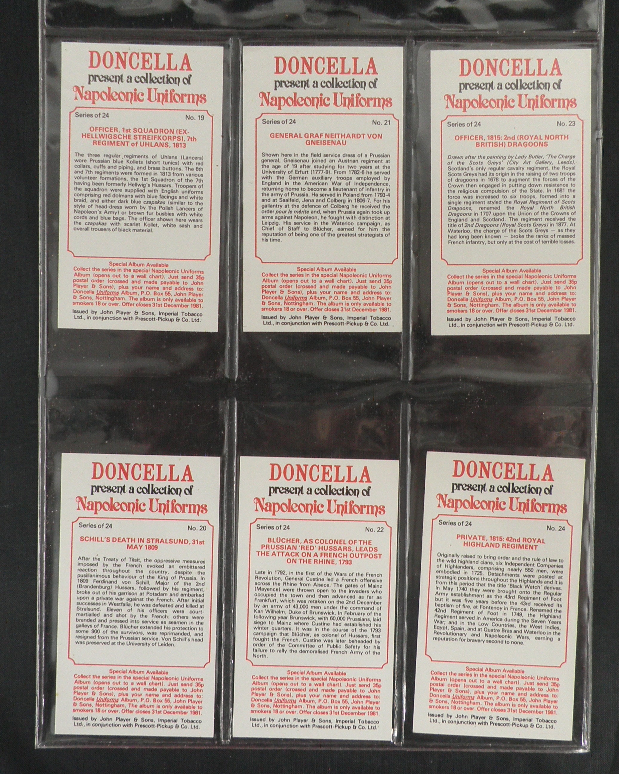 Napoleonic Uniforms Large Cigar Cards by John Player Set - Etsy UK