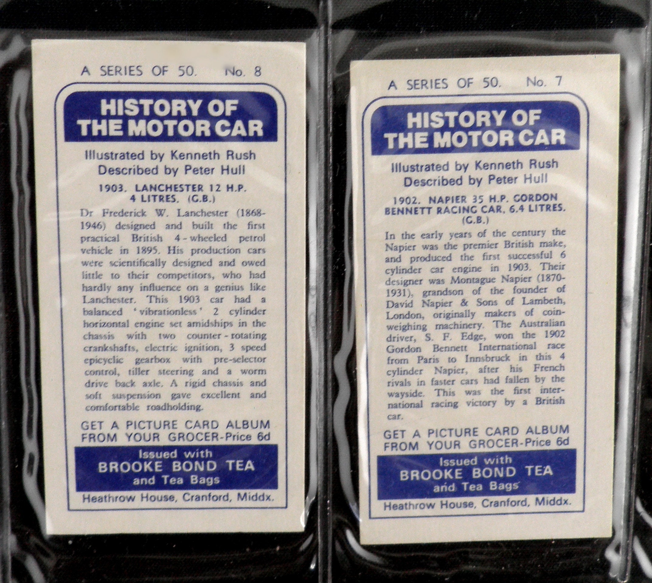 History of the Motor Car Tea Cards by Brooke Bond Set of 50 Issued in ...