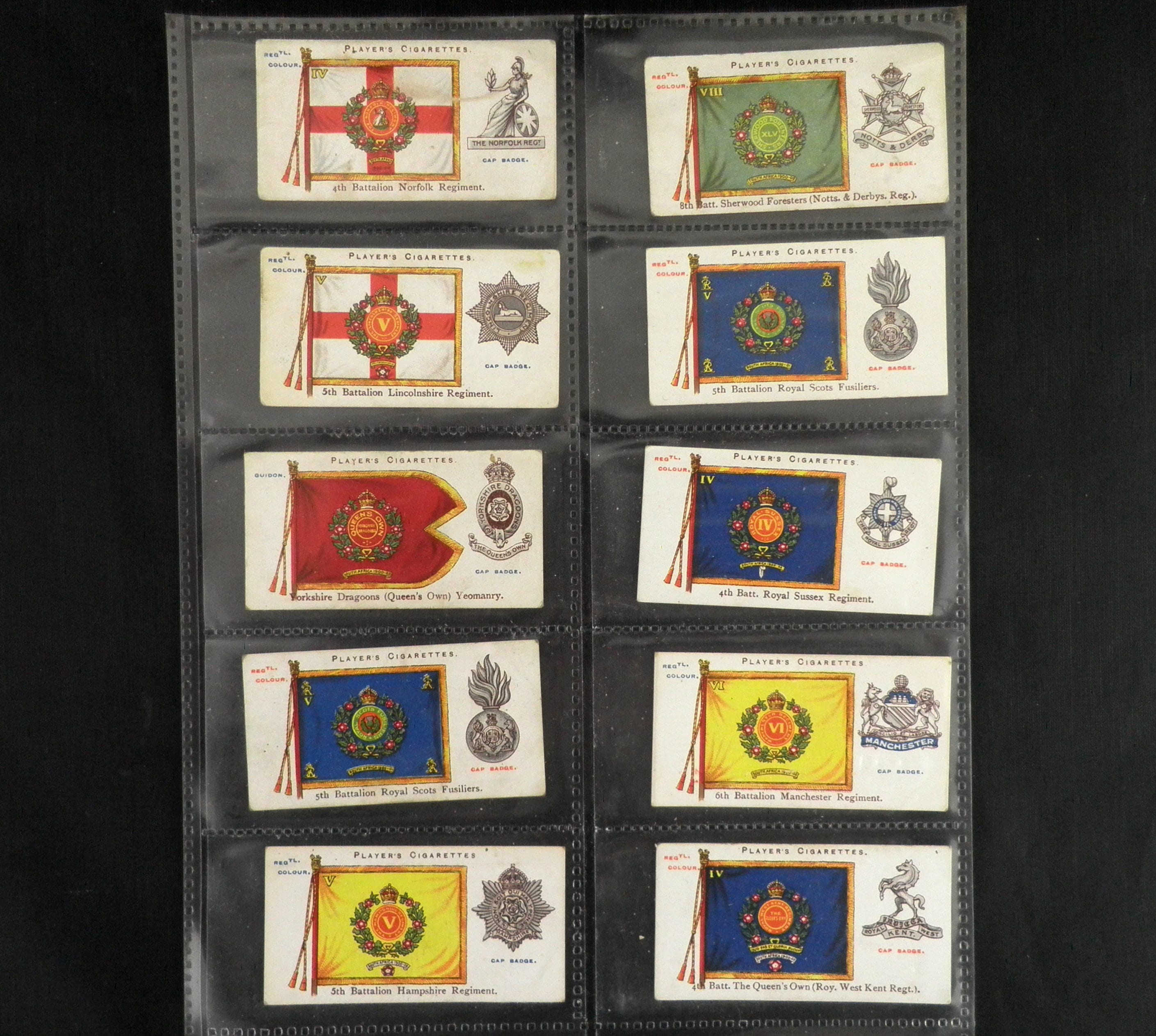 Regimental Colours and Cap Badges Cigarette Cards by John Player Set of ...