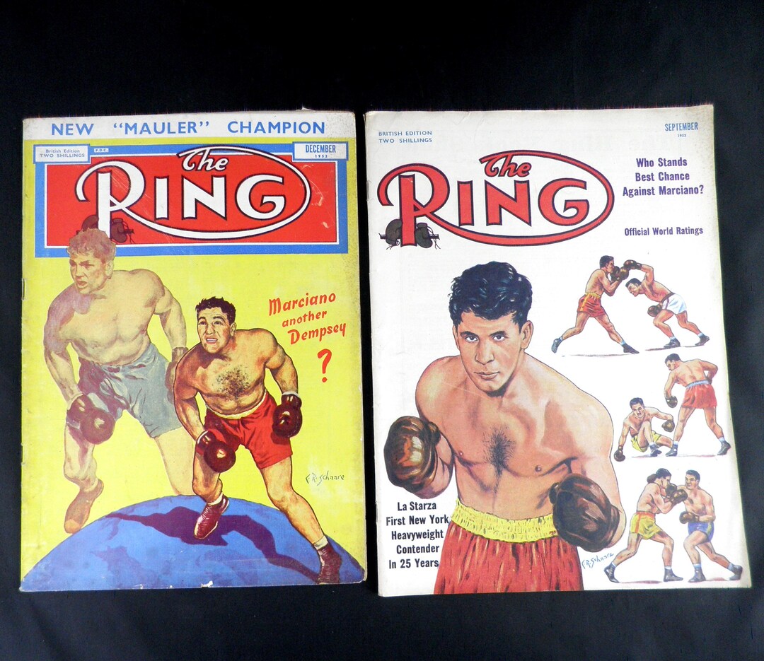 1950s 2 Copies of the Ring 1953 / 1952 Size 20 X 28.5 Cm Sport Boxing ...