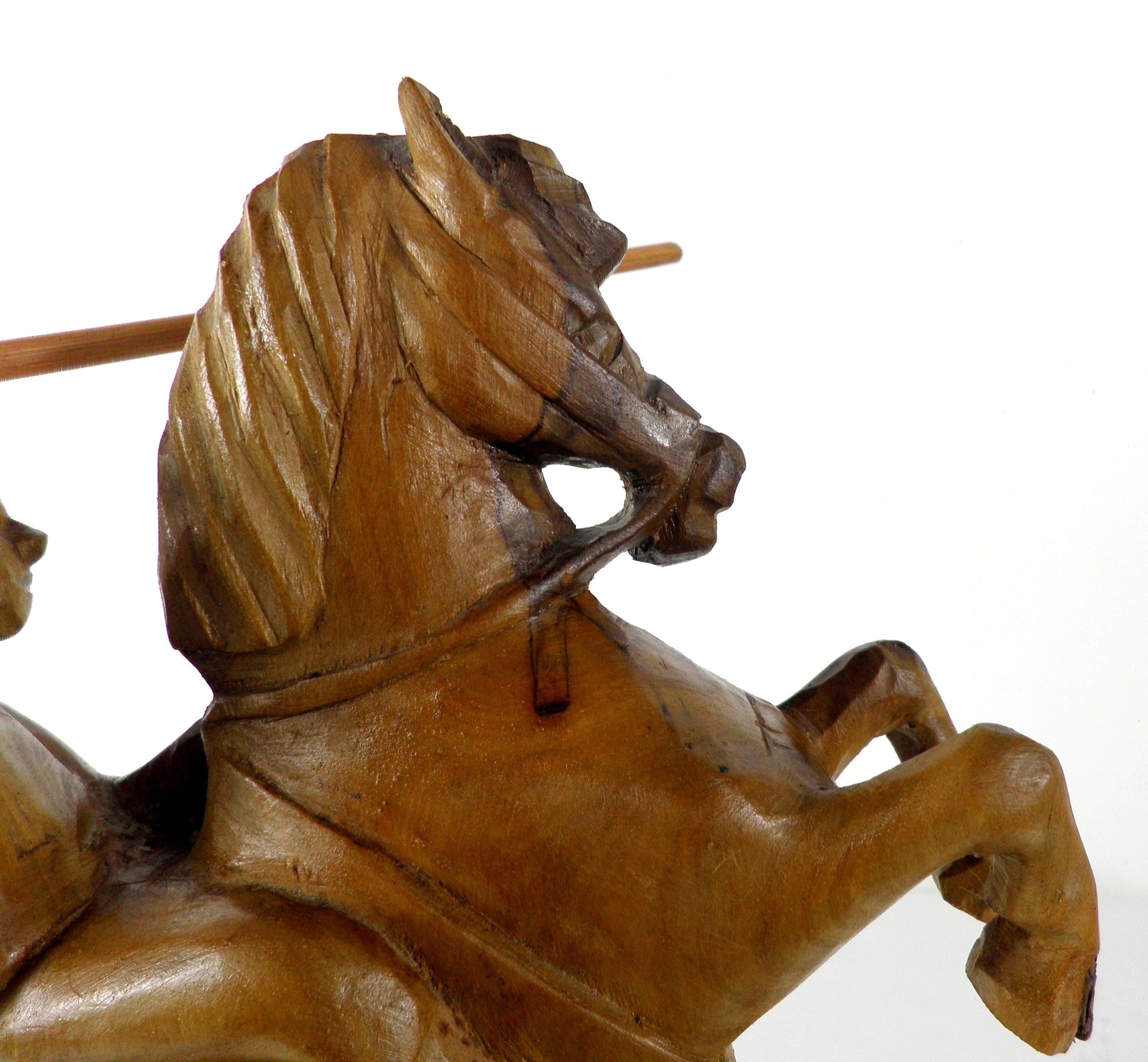 1970s Beautiful Hand Carved Wooden Horse and Rider Size 27 X - Etsy