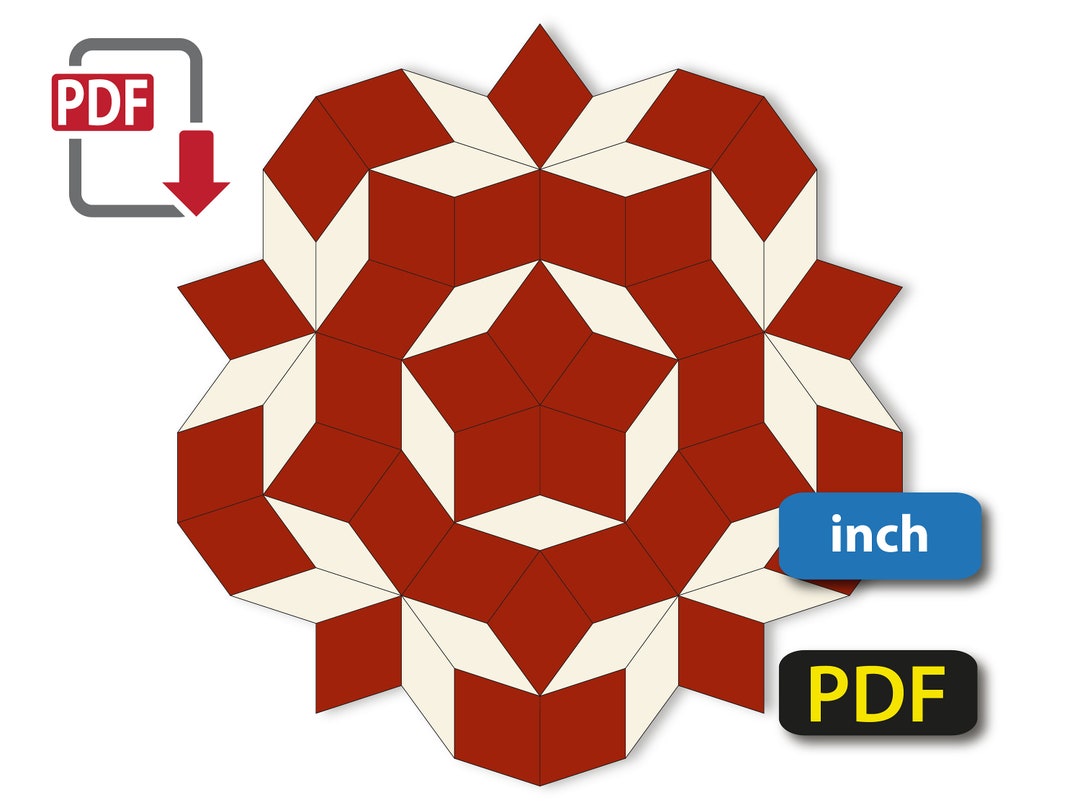 Pentagon Rose / Penrose (inch) English Paper Piecing - Etsy