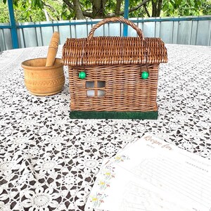 Rustic Wicker House Recipe Box 4x6, House Basket, Family Recipe Card ...