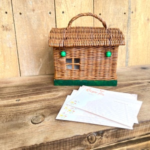 Rustic Wicker House Recipe Box 4x6, House Basket, Family Recipe Card ...