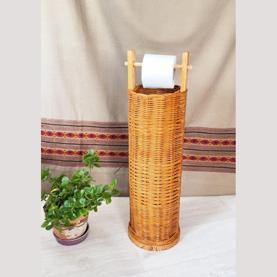 Wicker Toilet Paper Holder Basket: Farmhouse Bathroom Storage - Etsy