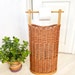 Wicker Toilet Paper Holder, Free Standing Bathroom Basket, Toilet ...