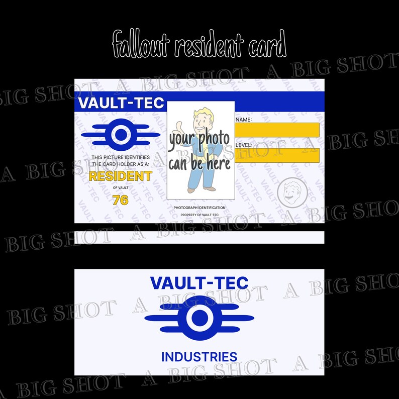 Fallout Id Cards, Fallout Invitation Template, Fallout Resident Cards ...