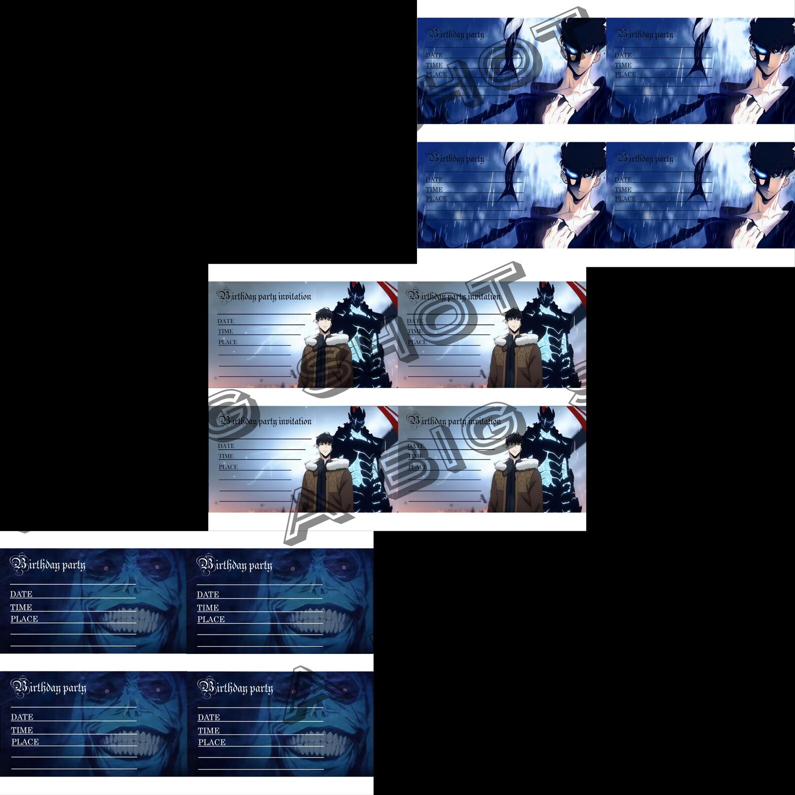 Solo Leveling Anime Invitation | Manga-inspired Digital Party Invite ...