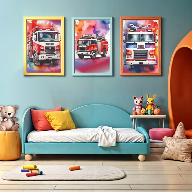 Fire Truck Posters, Fire Truck Nursery Decor, Fire Truck Print ...