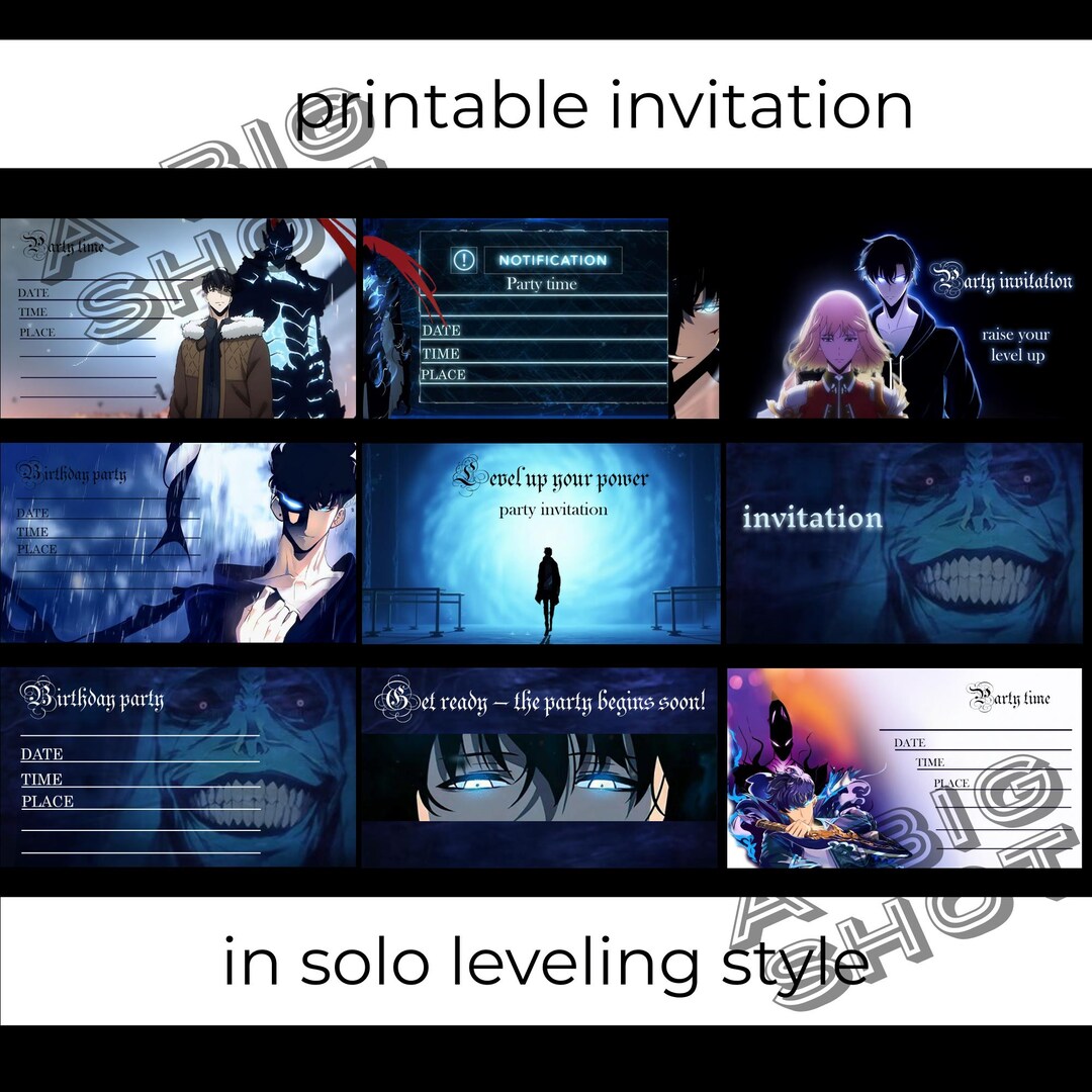 Solo Leveling Anime Invitation | Manga-inspired Digital Party Invite ...