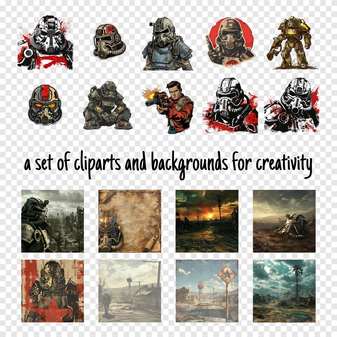 Fallout Set, Fallout-themed Creative Set, Fallout Clipart for Prints on ...
