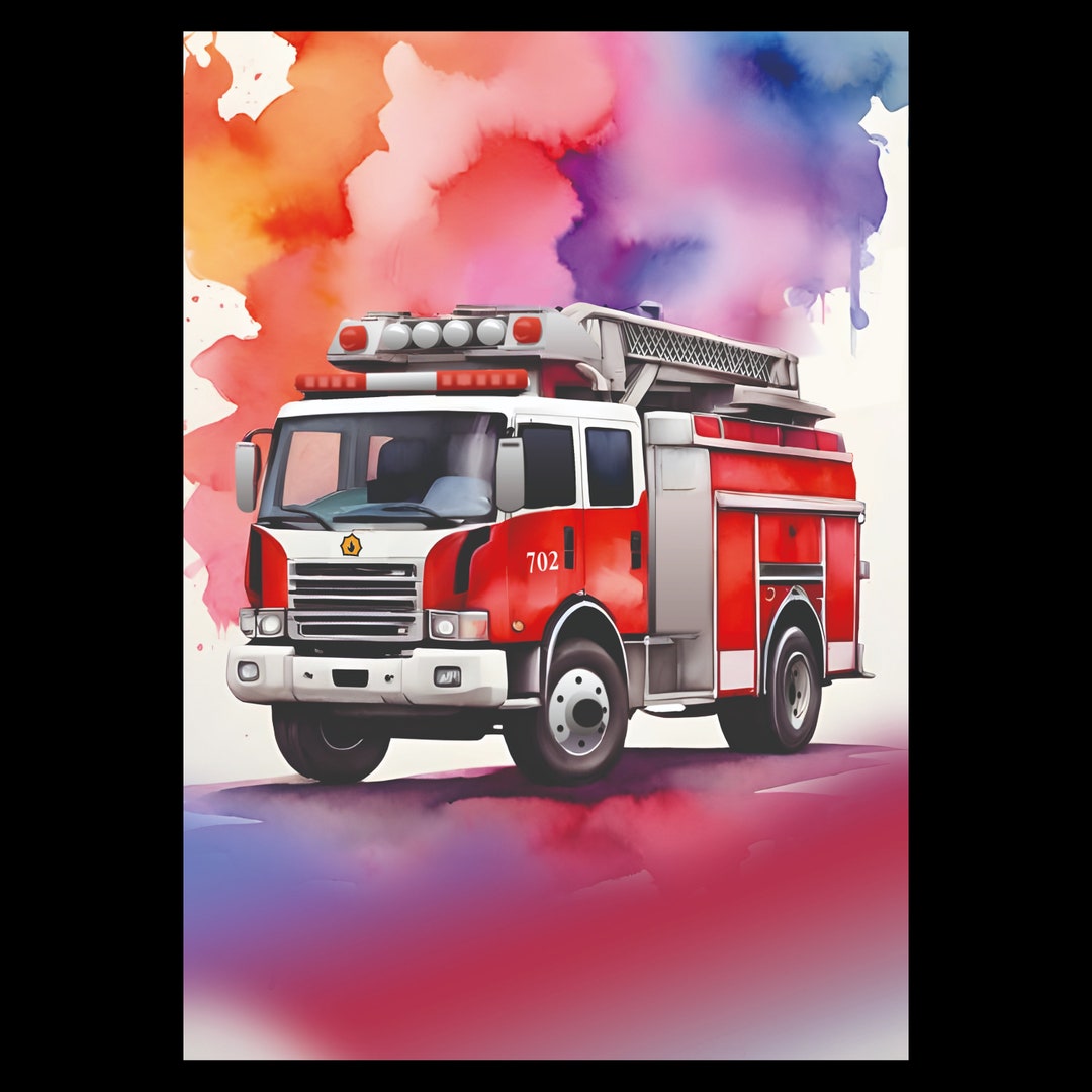 Fire Truck Posters, Fire Truck Nursery Decor, Fire Truck Print ...