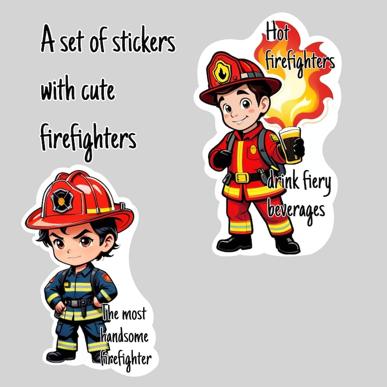 Firefighter Sticker, Funny Firefighter Sticker, Cute Emergency Services ...
