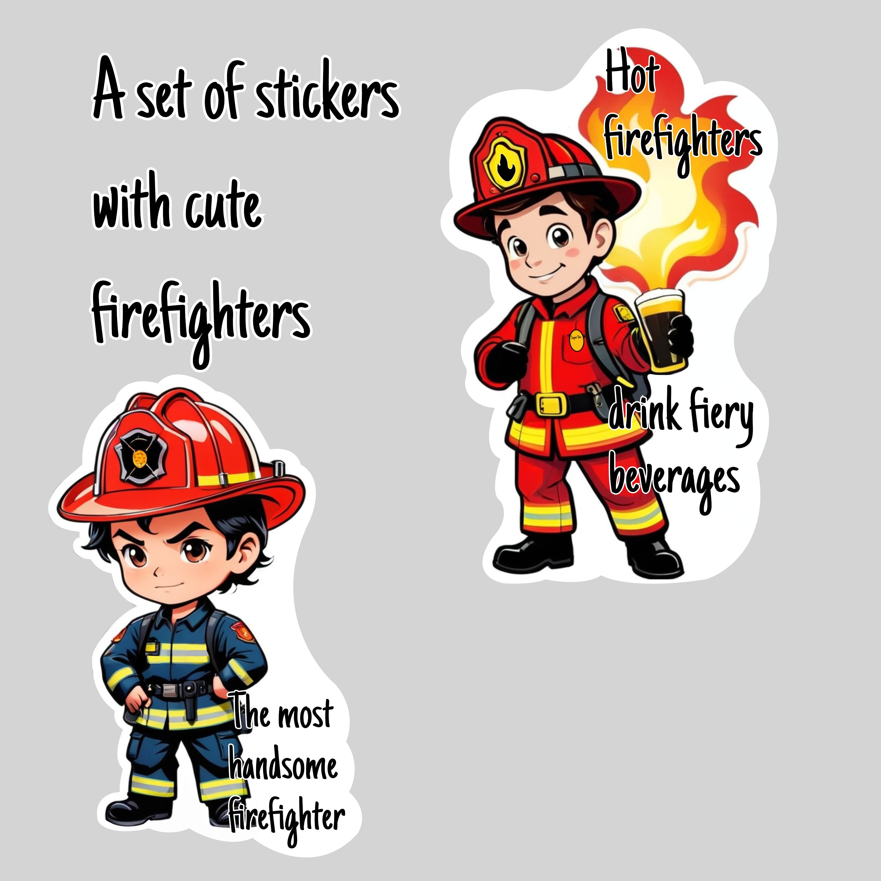 Firefighter Sticker, Funny Firefighter Sticker, Cute Emergency Services ...