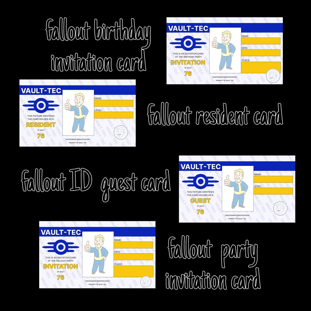 Fallout Id Cards, Fallout Invitation Template, Fallout Resident Cards ...