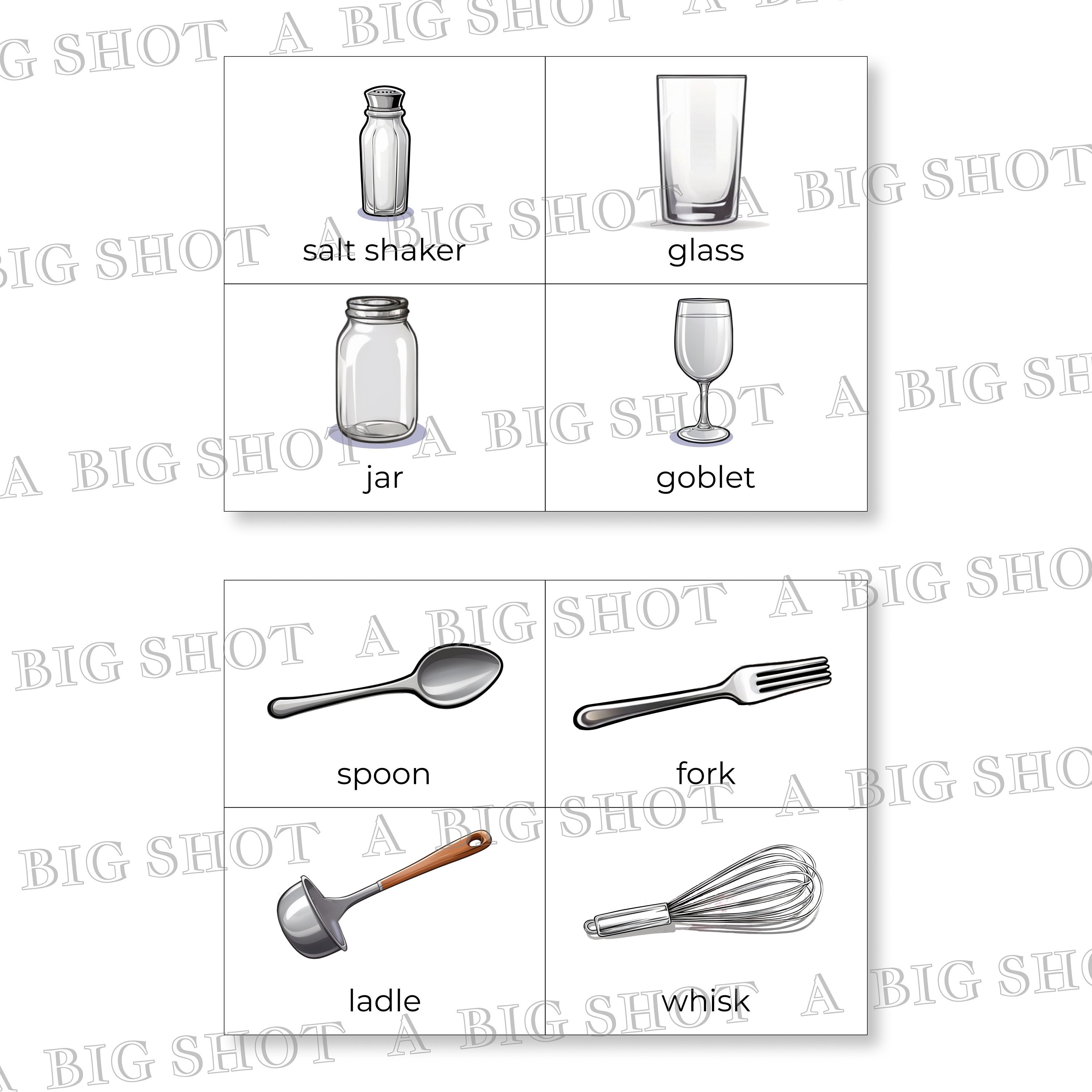 Kitchen Flashcards for Kids | Cookware Educational Cards | Kitchen ...