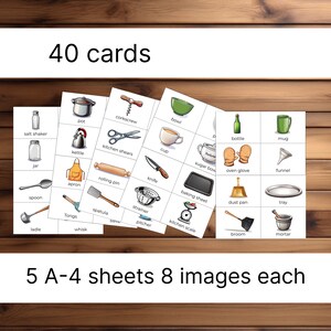 Kitchen Flashcards for Kids | Cookware Educational Cards | Kitchen ...