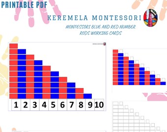 Montessori Blue and Red Rods Printable - Etsy