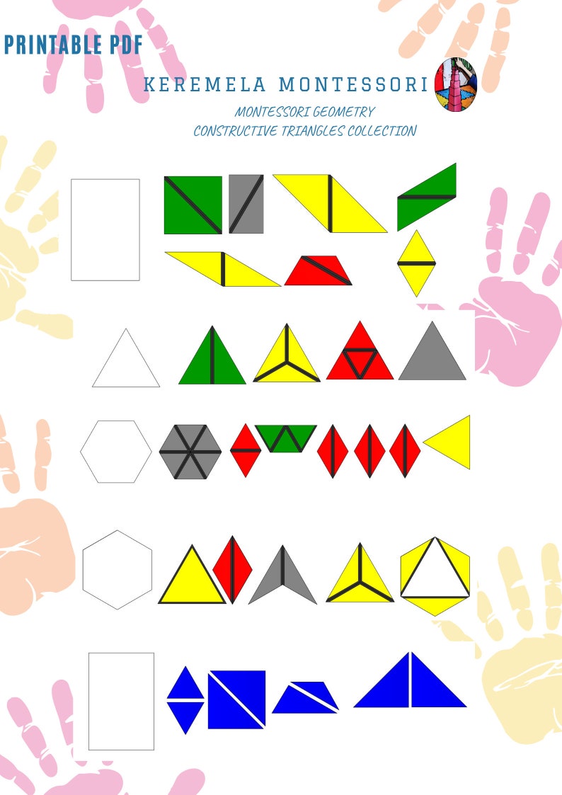 Montessori Geometry Constructive Triangles Collection.educational ...