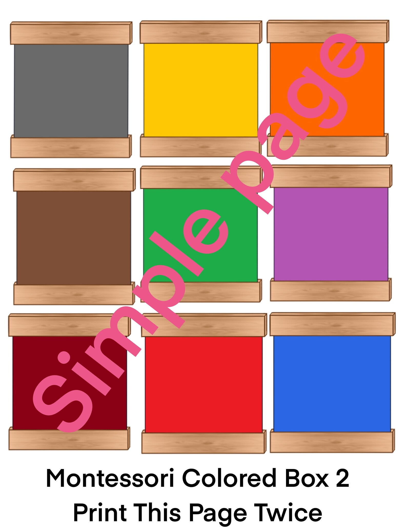 Montessori Color Tablets. Box 1_2_3 Together. Printable Homeschool ...