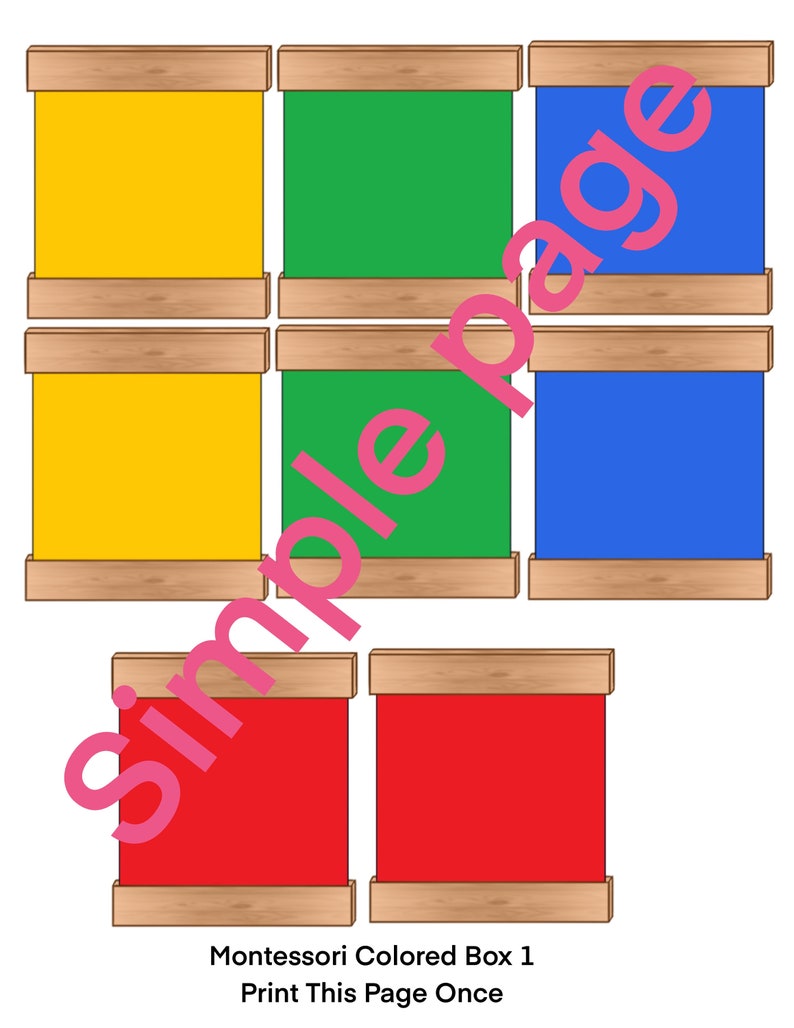 Montessori Color Tablets. Box 1_2_3 Together. Printable - Etsy